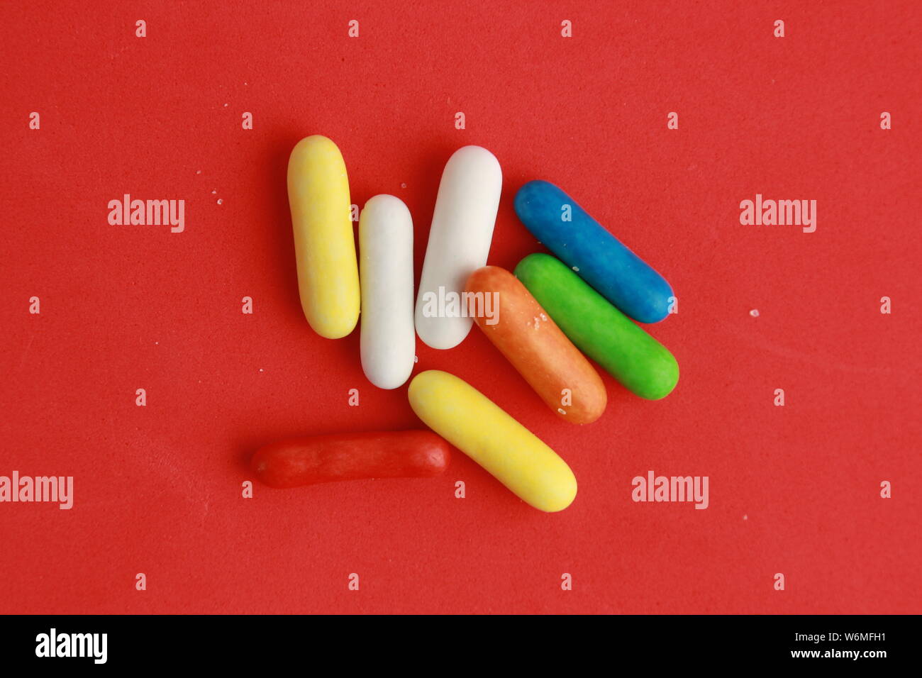Fruit flavored colorful candy jelly bean gummies Stock Photo - Alamy
