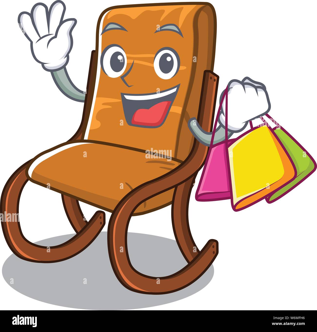 Shopping rocking chair isolated in the character Stock Vector Image ...