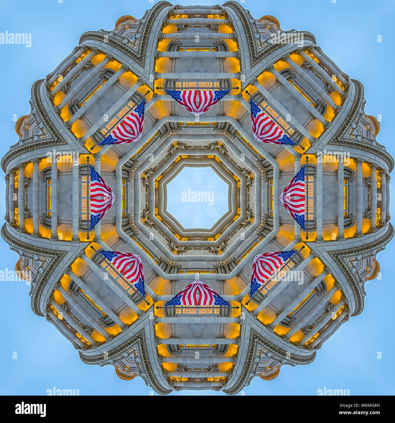 Square Emblem with flags and colums of capital building Stock Photo - Alamy