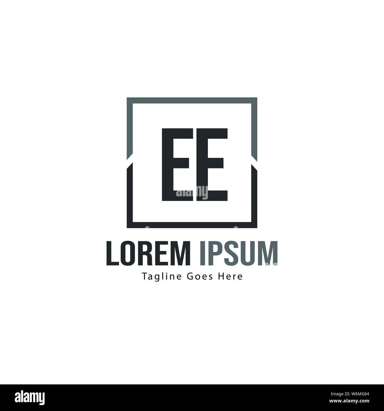 Initial EE logo template with modern frame. Minimalist EE letter logo ...