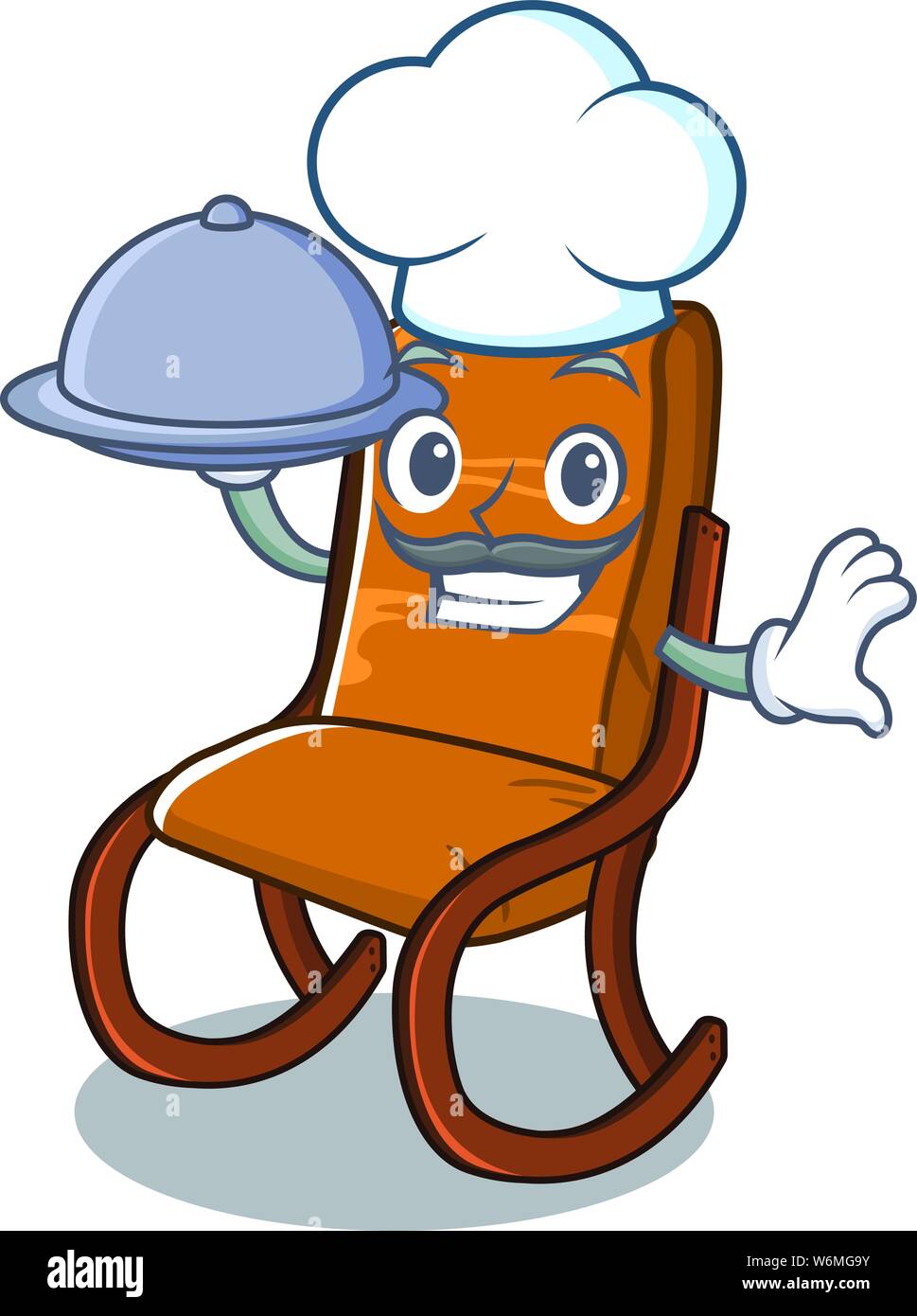 Chef with food rocking chair in the cartoon shape Stock Vector Image ...