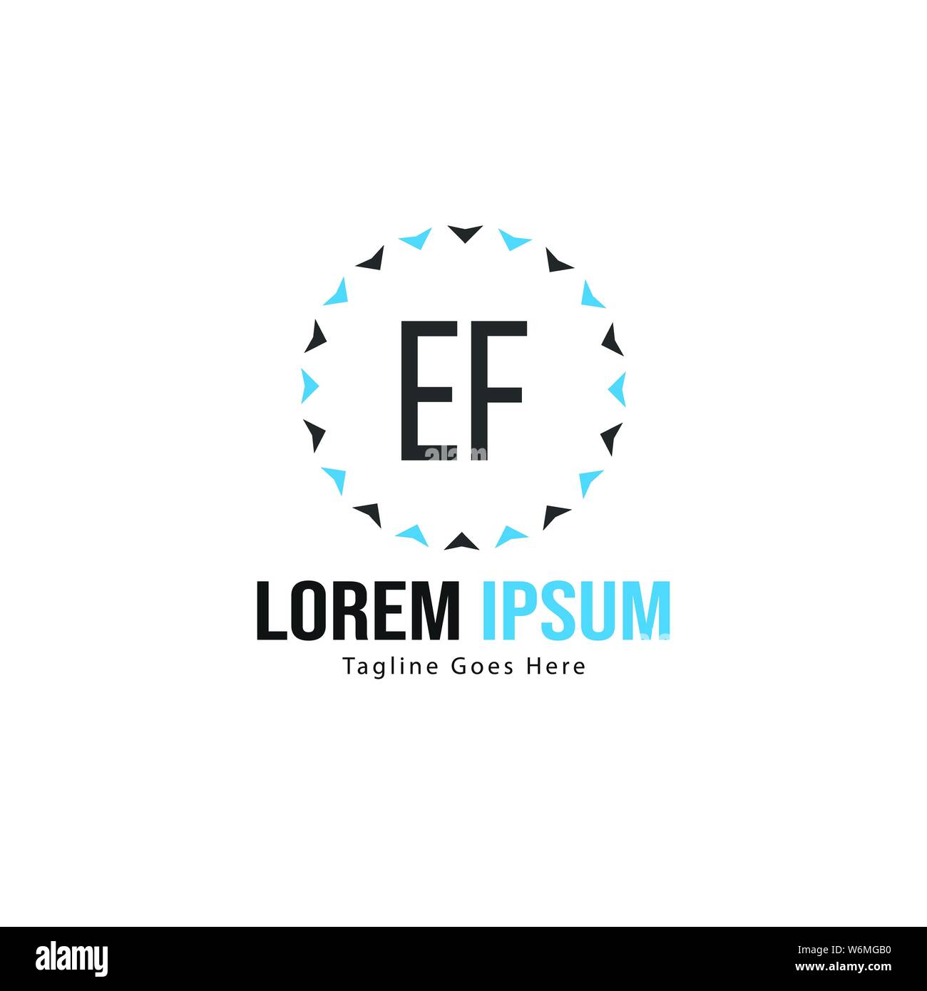Initial EF logo template with modern frame. Minimalist EF letter logo ...