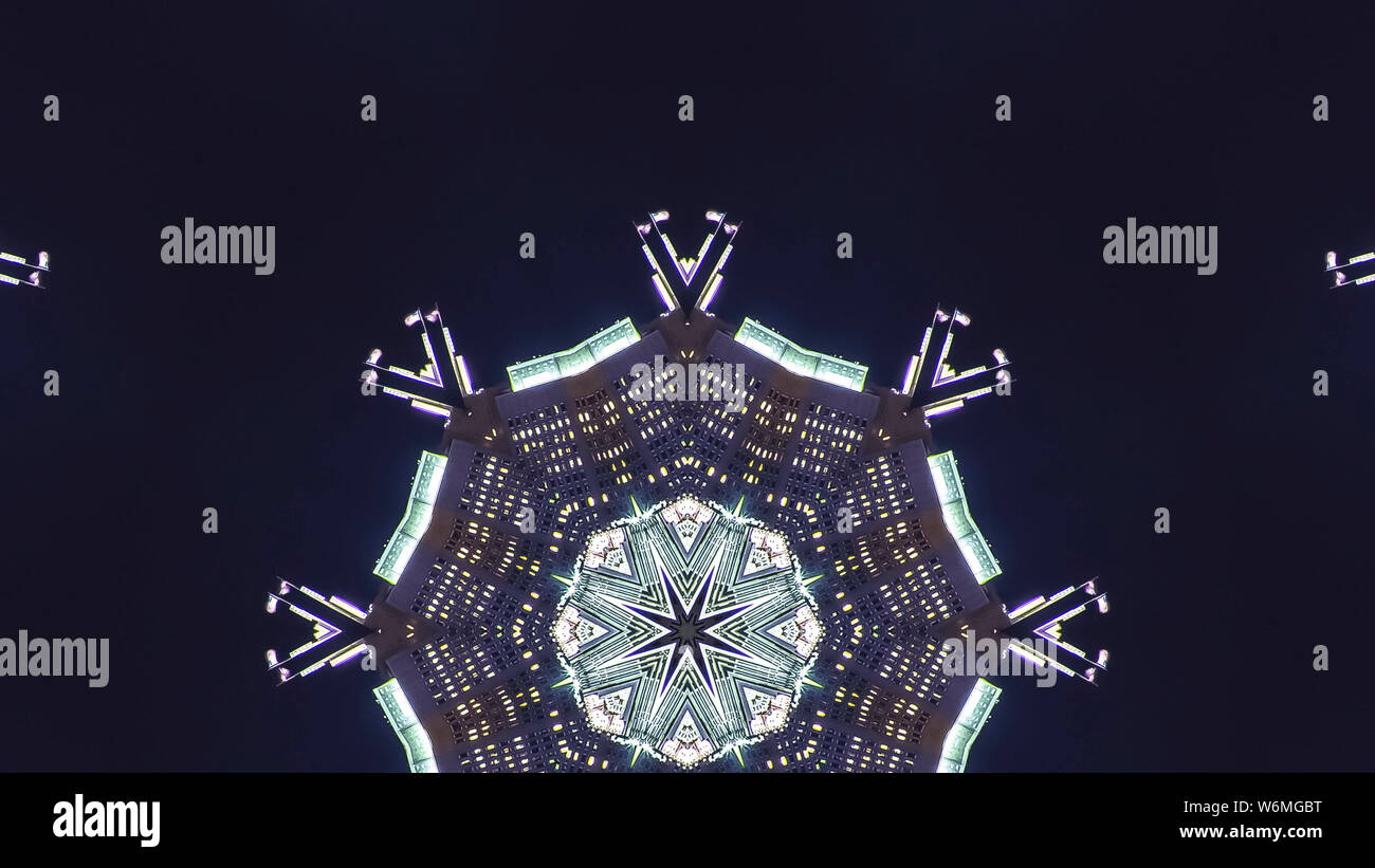 Panorama frame Pattern design made from night shot San Francisco Stock ...