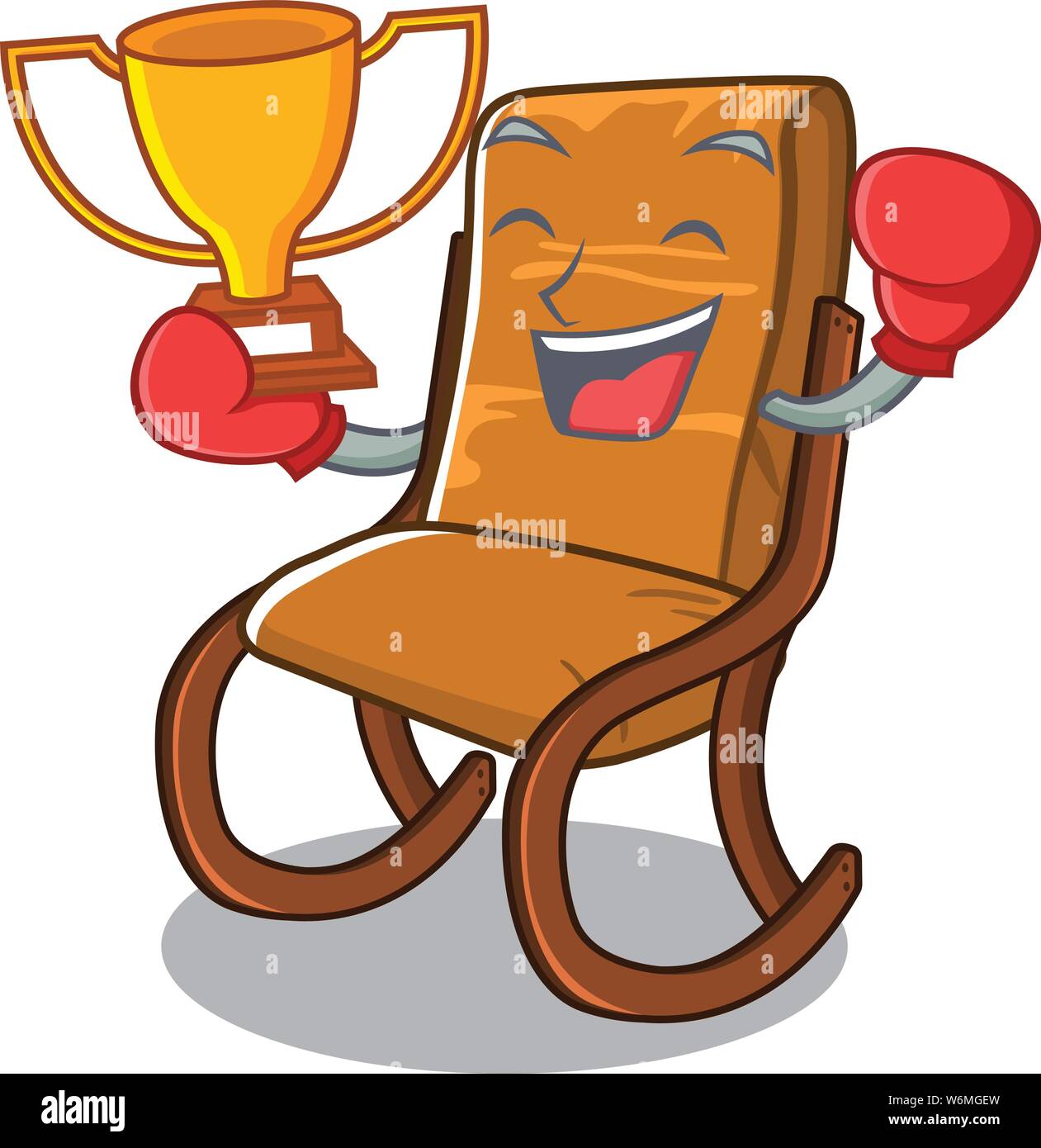 Boxing winner toy rocking chair above cartoon table Stock Vector Image ...
