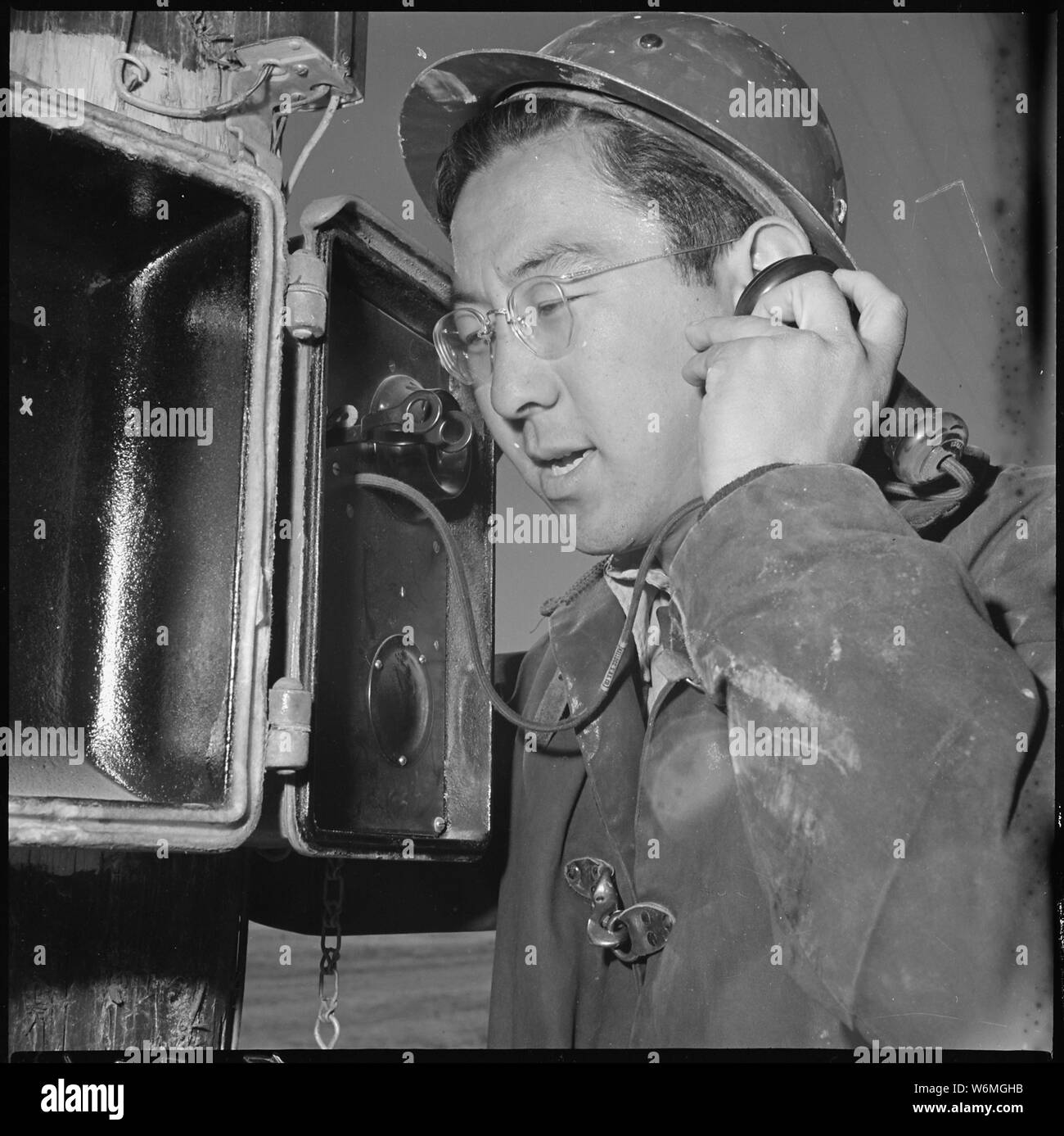 Telephone pole box Black and White Stock Photos & Images - Alamy