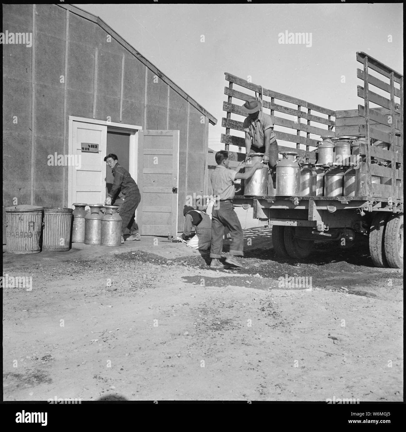 Milk delivered Black and White Stock Photos & Images - Alamy