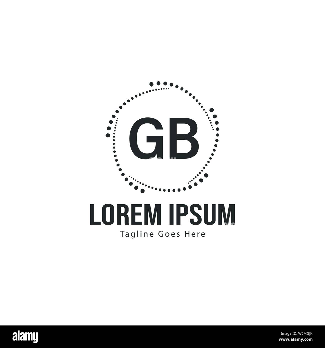 Initial GB logo template with modern frame. Minimalist GB letter logo ...