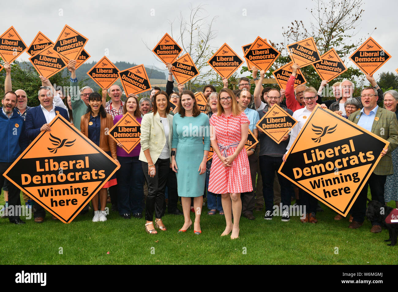 (Left to right) Welsh Liberal Democrat leader Jane Dodds, newly-elected ...