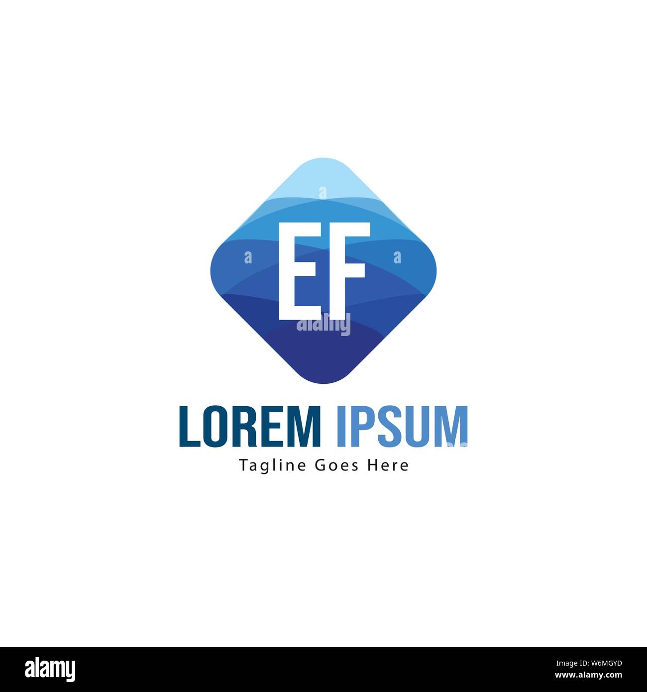 Initial EF logo template with modern frame. Minimalist EF letter logo ...