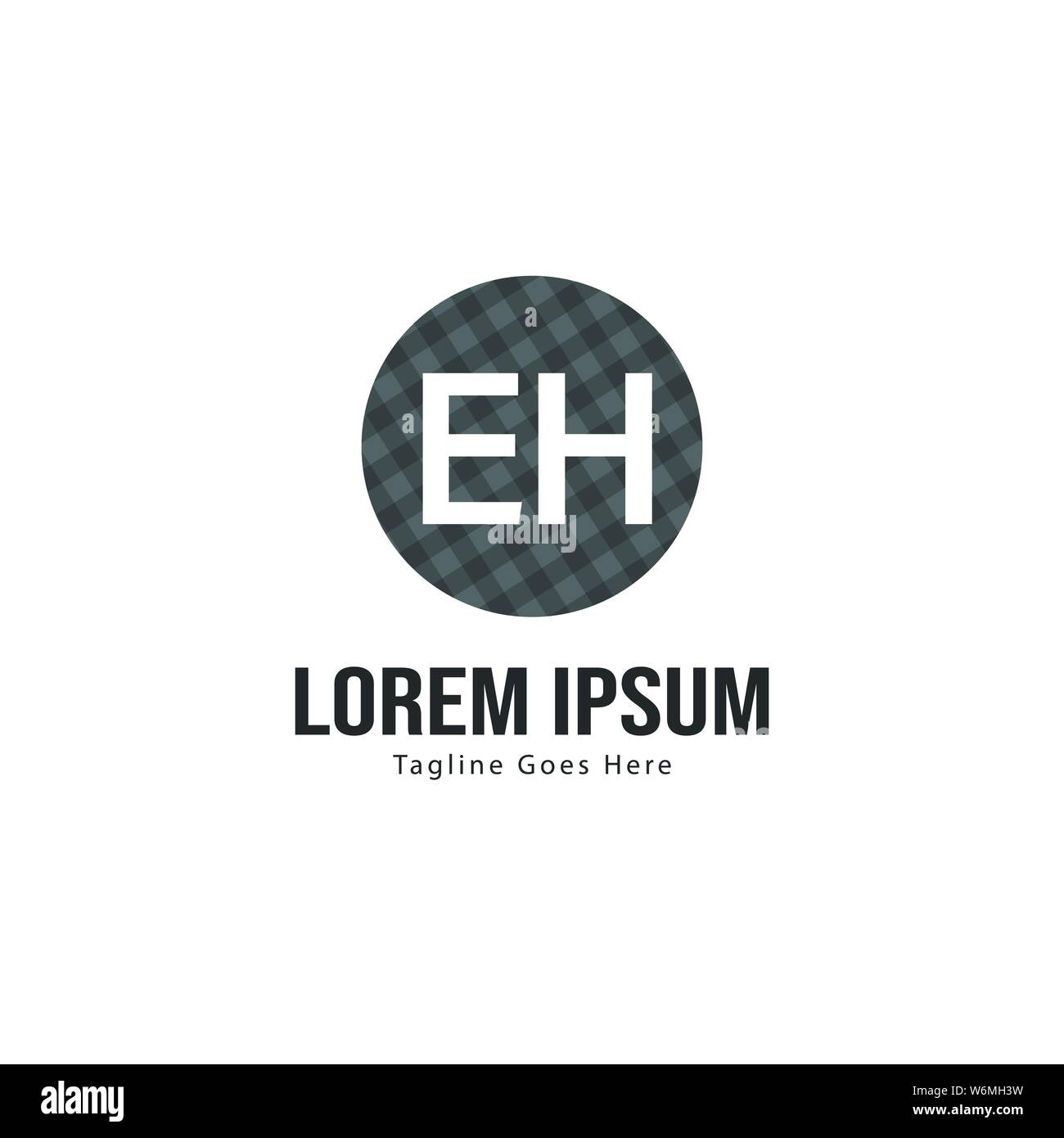 Initial EH logo template with modern frame. Minimalist EH letter logo ...