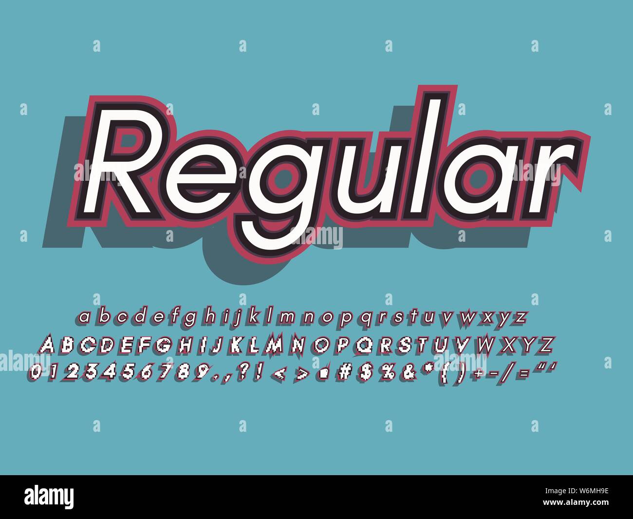 Retro color font and alphabet. Stock vector Stock Vector Image & Art ...