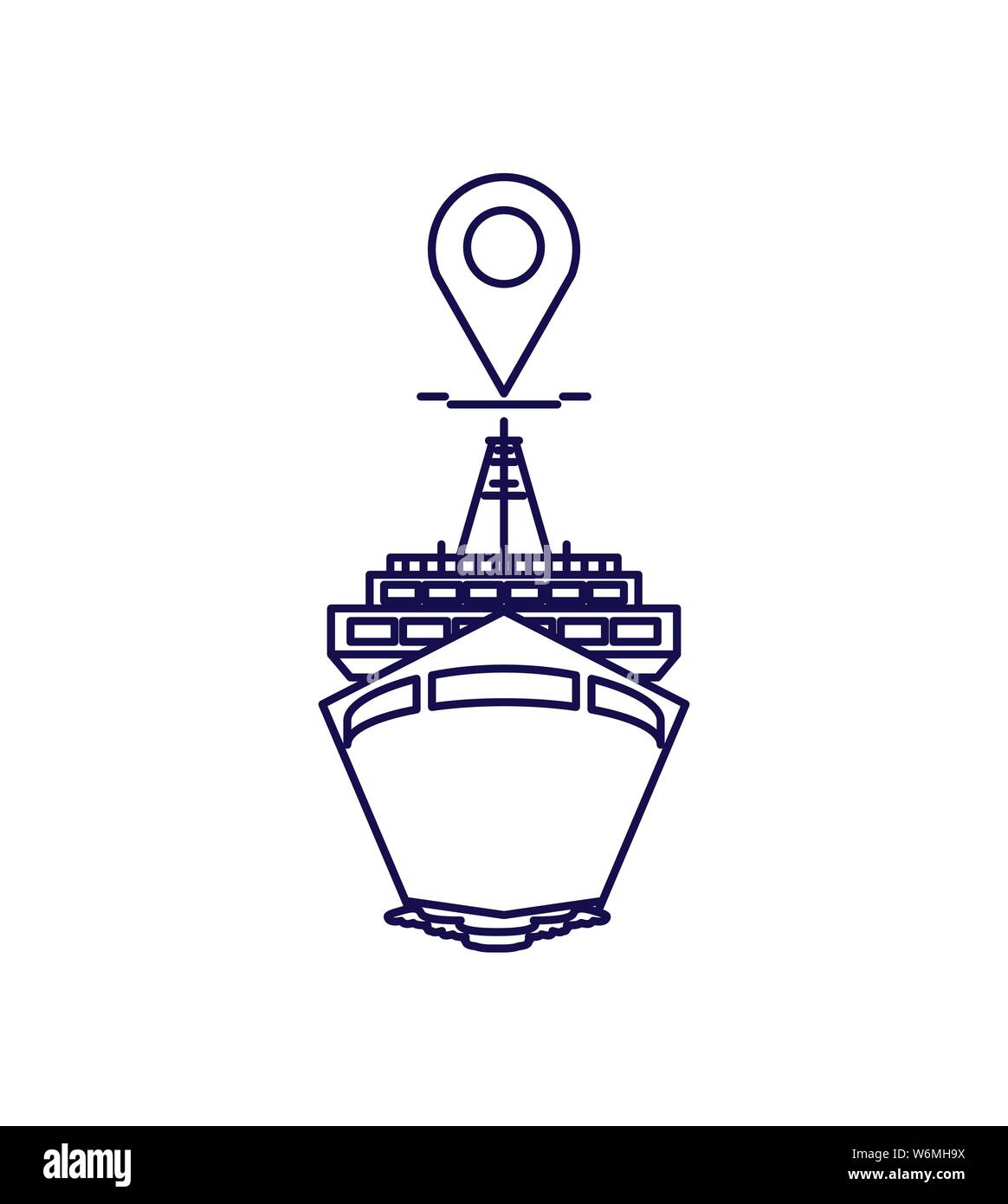 ship cruise boat with pin location vector illustration design Stock ...
