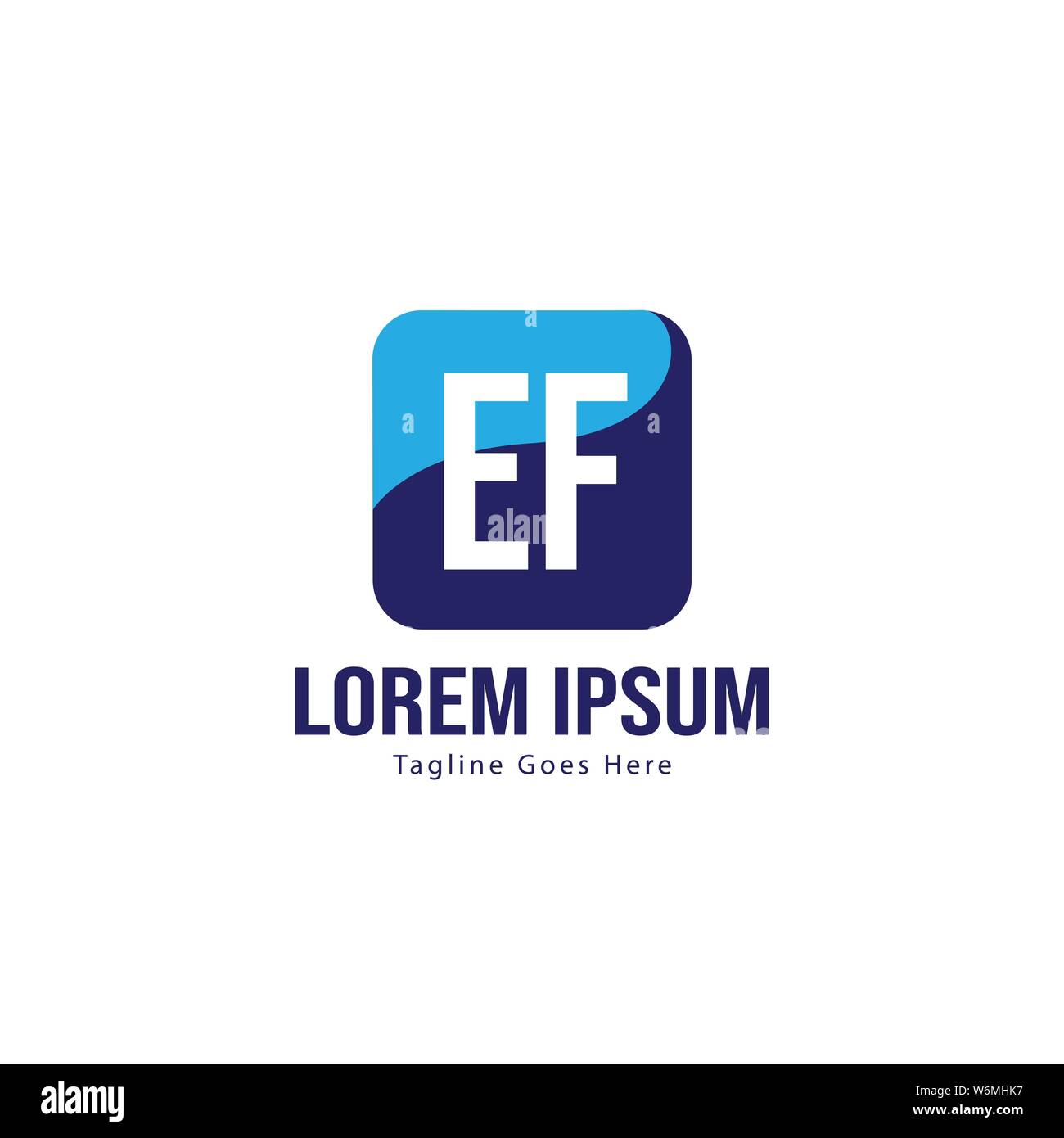 Initial EF logo template with modern frame. Minimalist EF letter logo ...