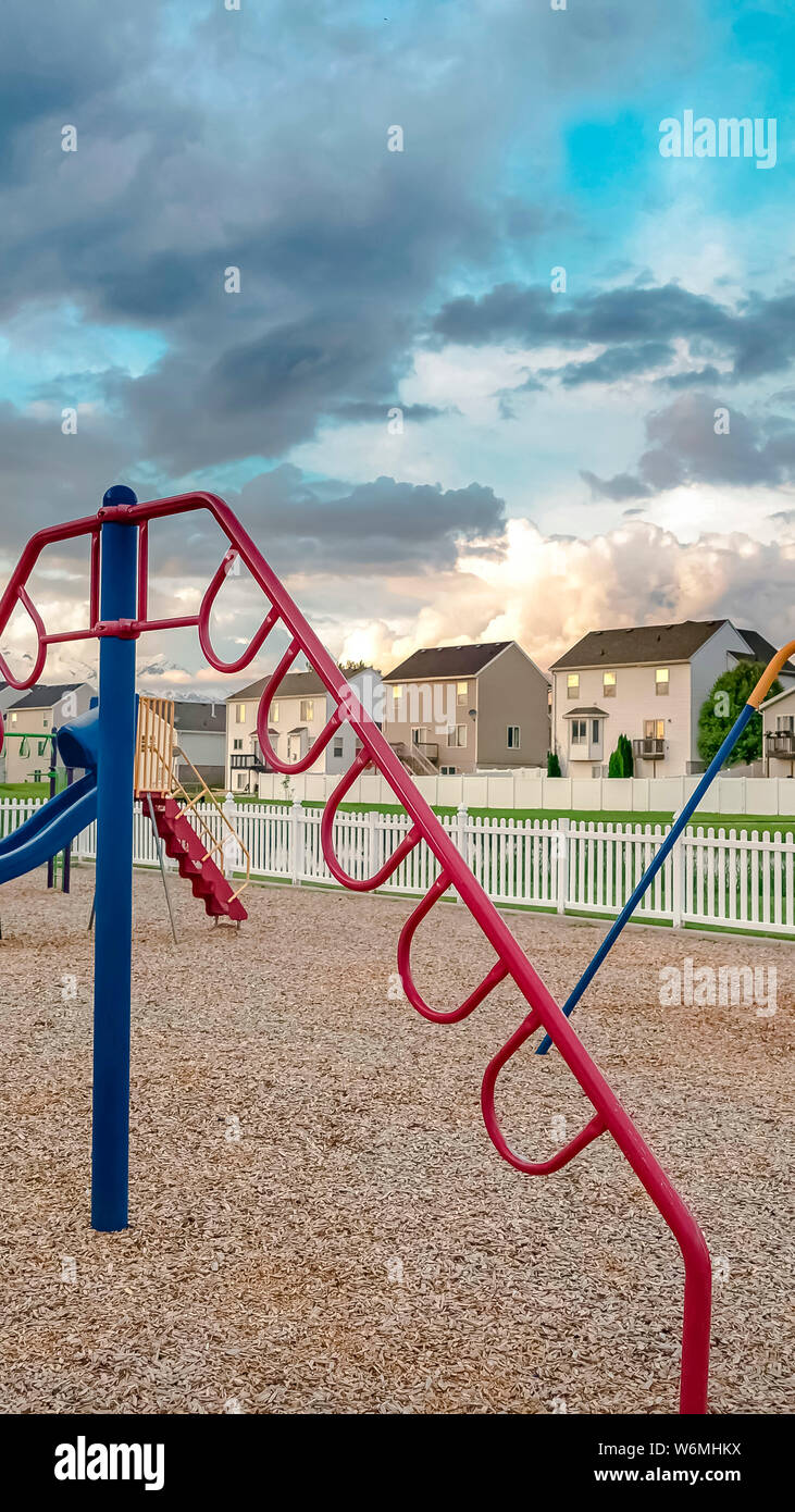 Playground children swing bar hi-res stock photography and images - Alamy