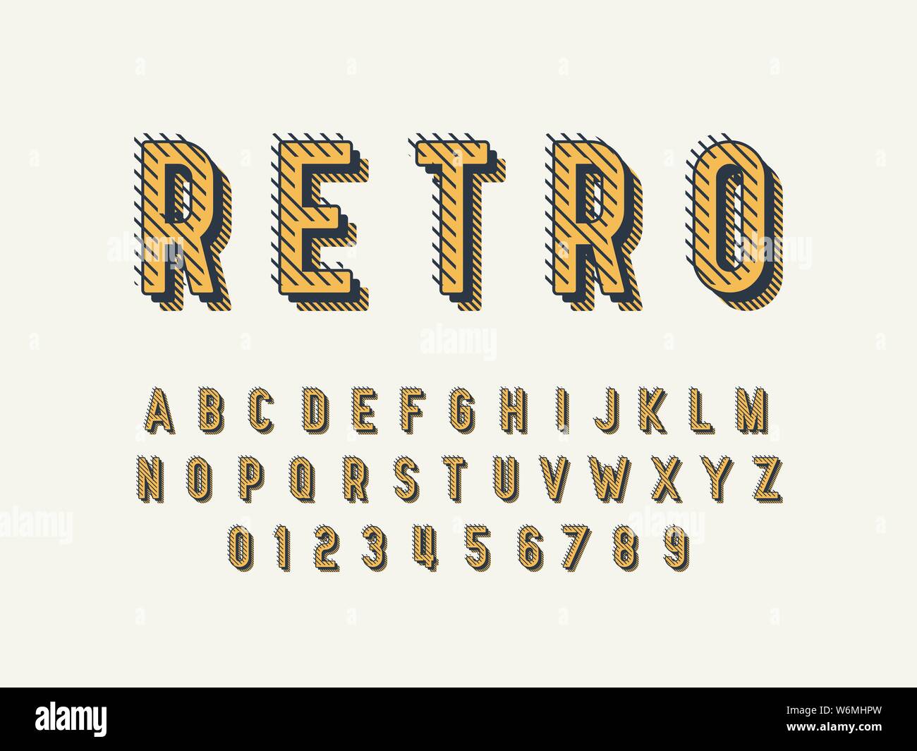 Retro color font and alphabet. Stock vector Stock Vector Image & Art ...