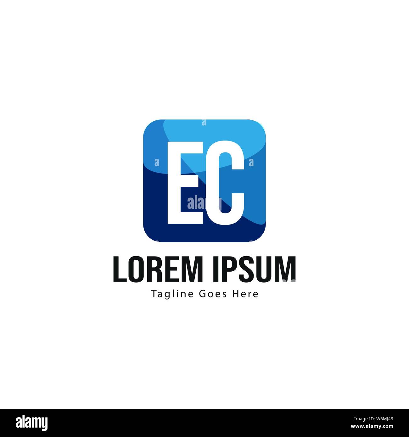 Initial EC logo template with modern frame. Minimalist EC letter logo ...