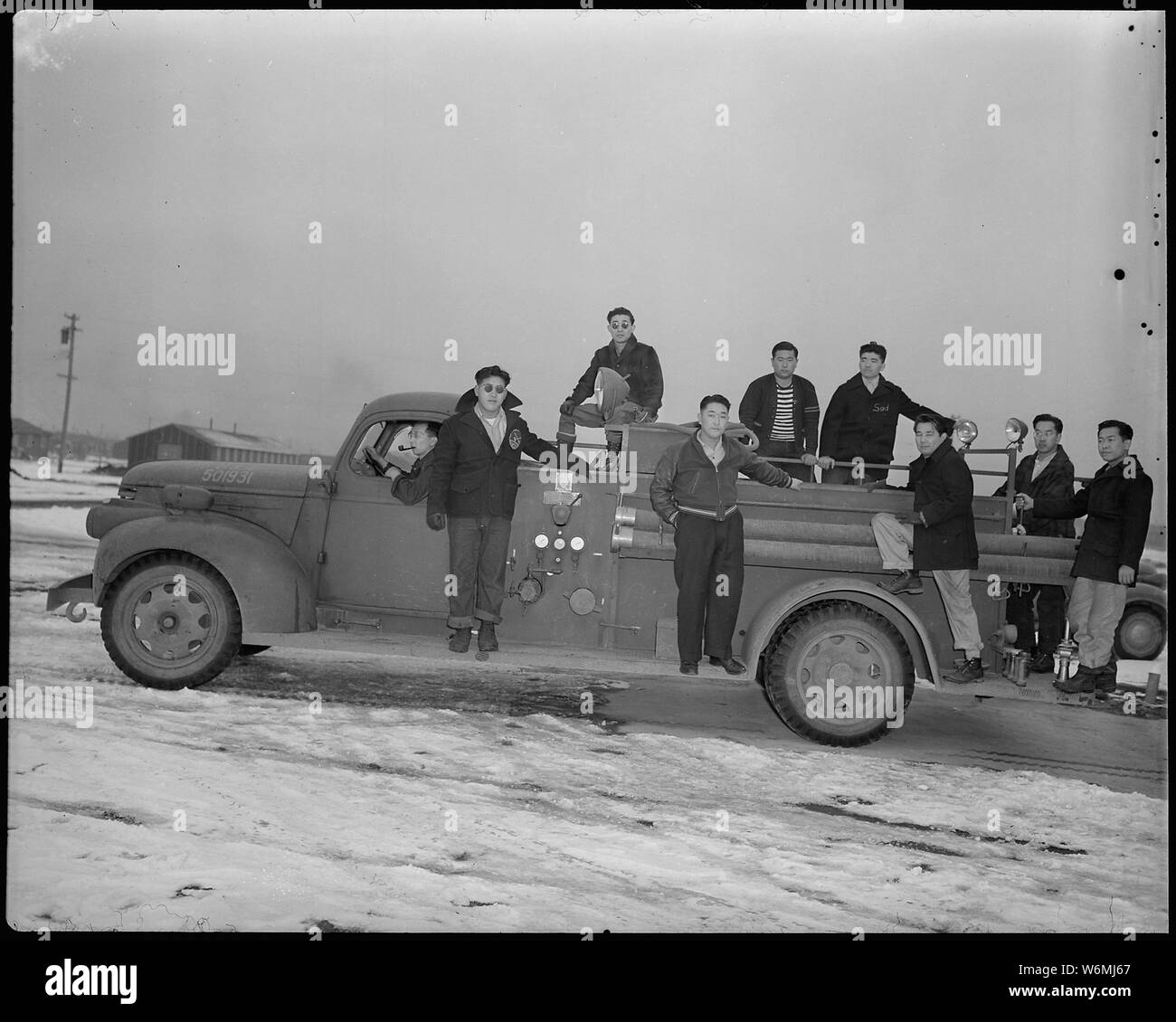 Tule Lake Relocation Center, Newell, California. A group of firemen ...