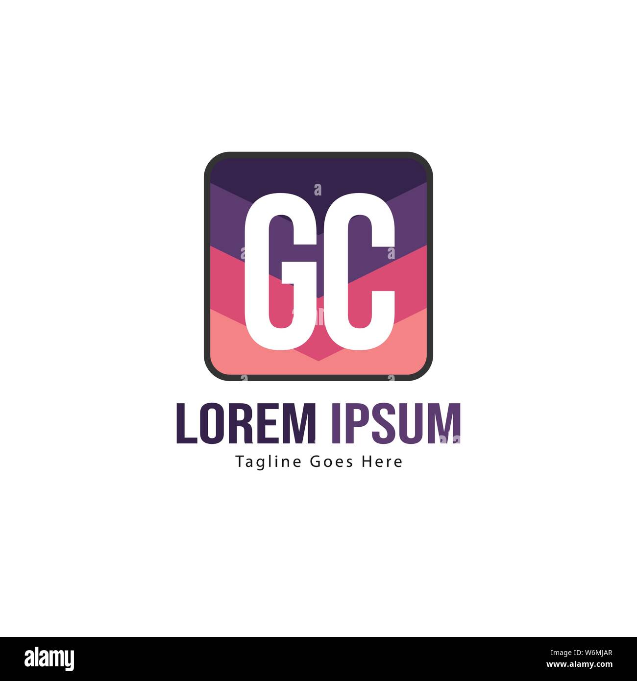 Initial GC logo template with modern frame. Minimalist GC letter logo ...
