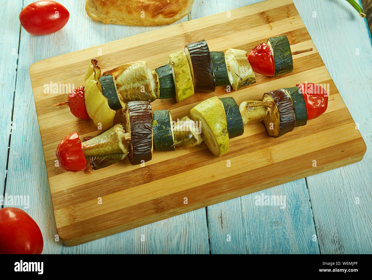 Sicilian Grilled cod kebab with vegetables, Mediterranean Dish Stock ...