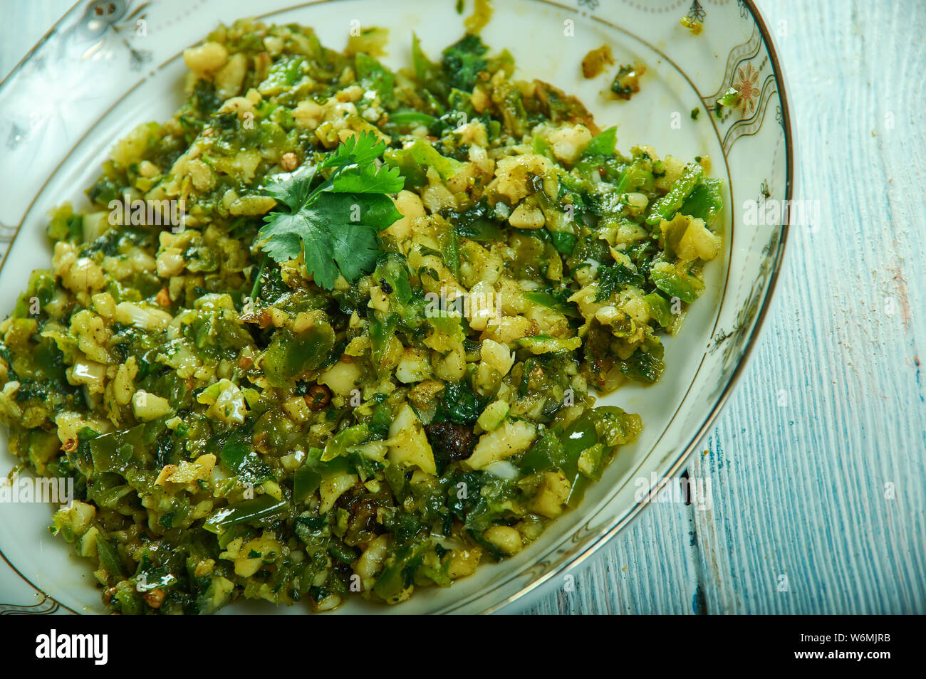 Mirchi cha Thecha, Maharashtrian spicy chutney close up Stock Photo - Alamy