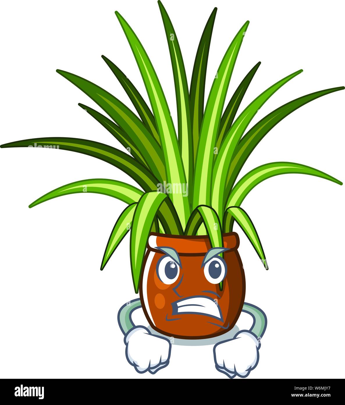 Angry spider plants in a cartoon pots Stock Vector Image & Art - Alamy