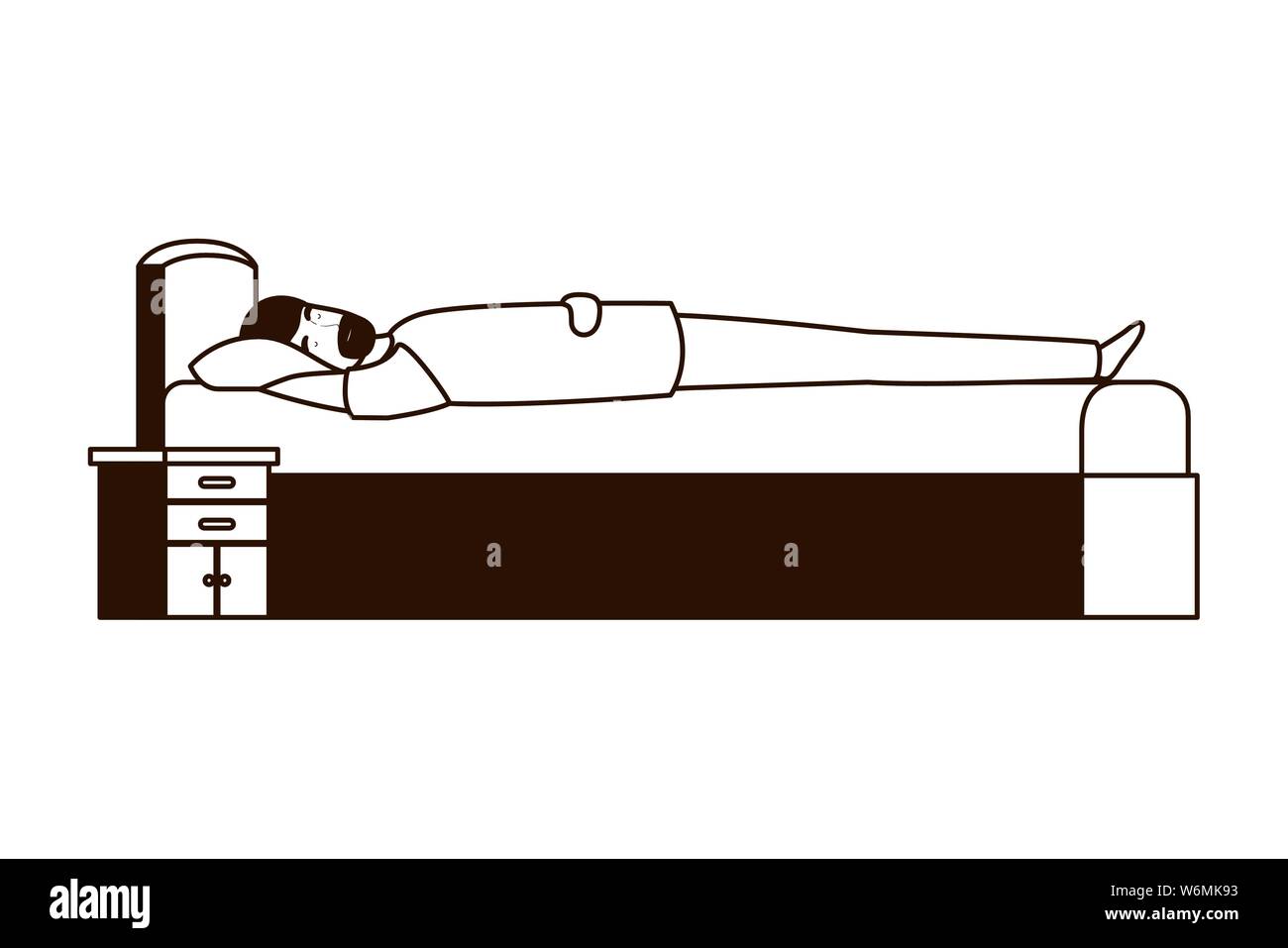 Avatar man sleeping in bed design Stock Vector Image & Art - Alamy