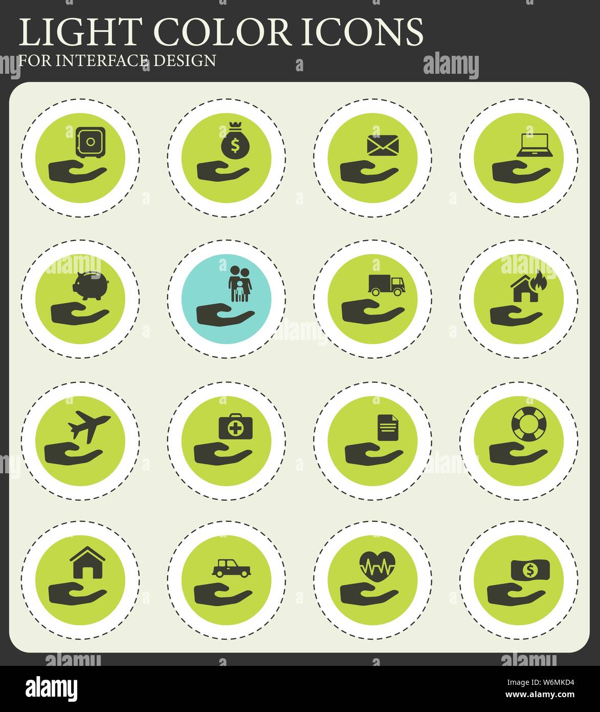 Insurance simply vector icons for web and user interface design Stock ...