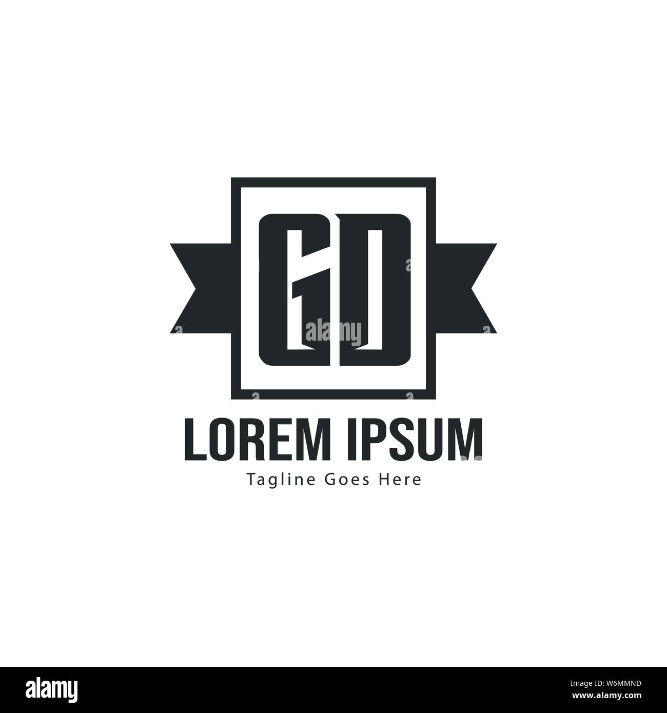 Initial GD logo template with modern frame. Minimalist GD letter logo ...