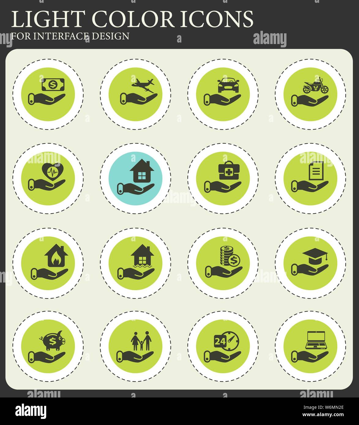 insurance vector icons for web and user interface design Stock Vector ...