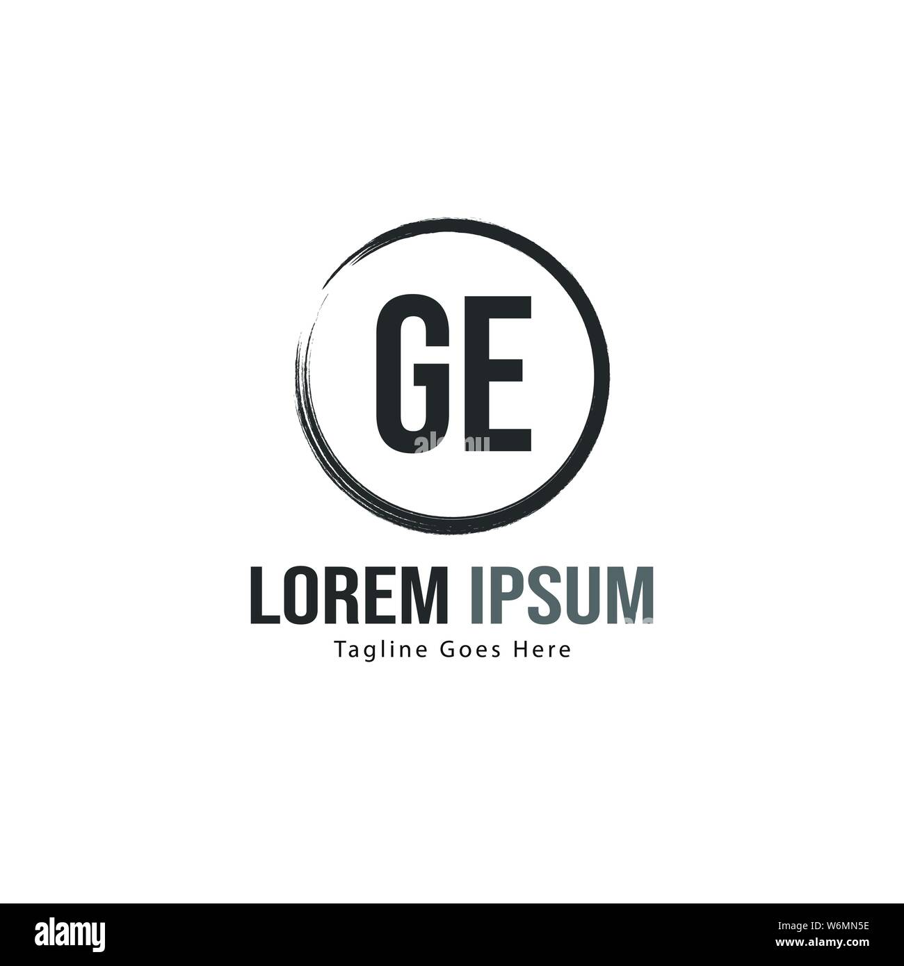 Initial GE logo template with modern frame. Minimalist GE letter logo ...
