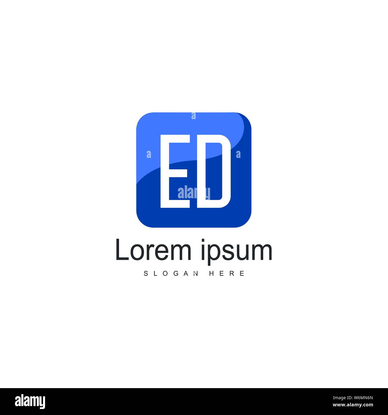 Initial ED logo template with modern frame. Minimalist ED letter logo ...