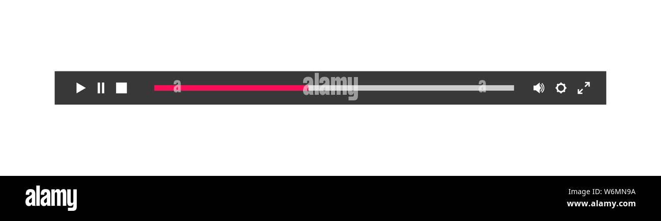 Minimized video player bar or audio player control panel Stock Vector Image & Art - Alamy