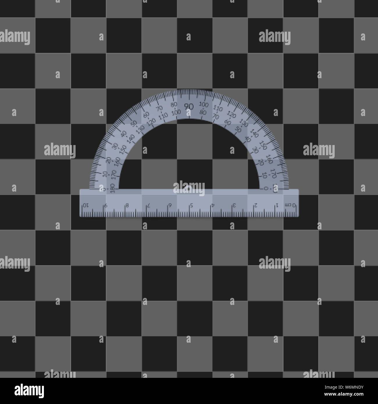 Plastic circular protractor with a ruler in metric units Stock Vector ...