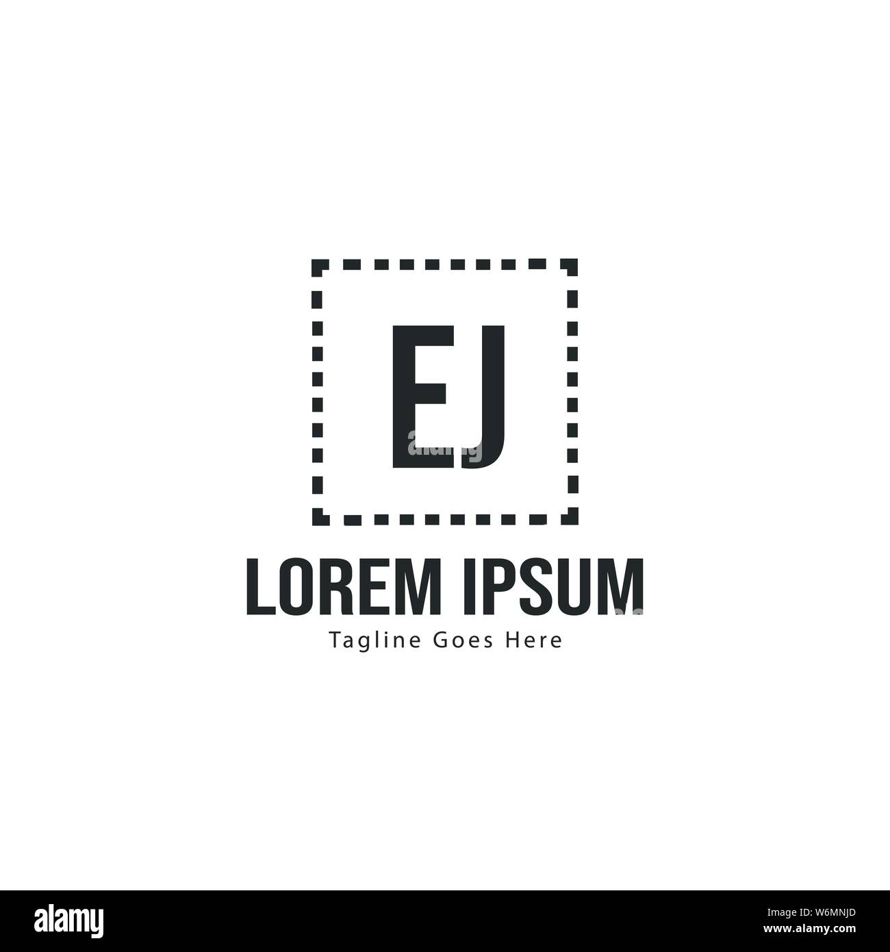 Initial EJ logo template with modern frame. Minimalist EJ letter logo ...