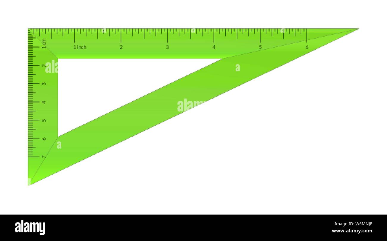 Plastic isosceles triangle with metric and imperial units ruler scale ...