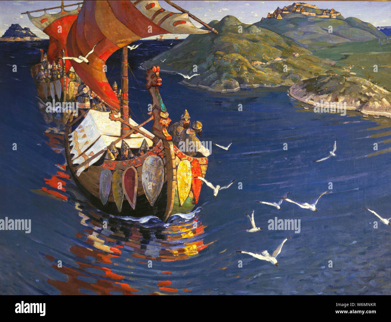 Norwegian viking longboat drawing hi-res stock photography and images ...