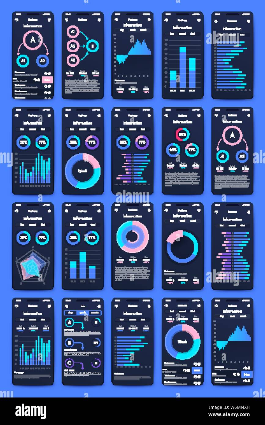 Different UI, UX, GUI screens and flat web icons for mobile apps, responsive website including ...