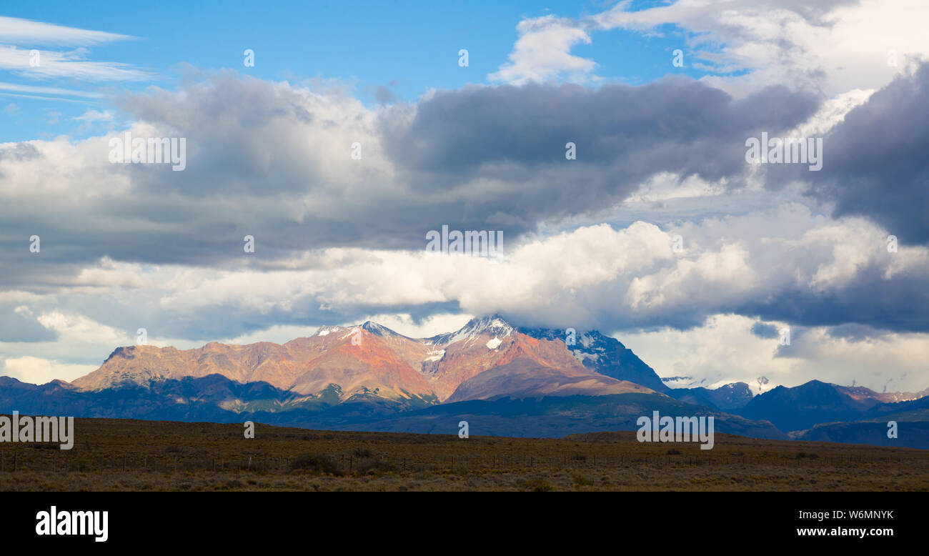 Views of slopes and peaks of Andes mountains of South Patagonia ...