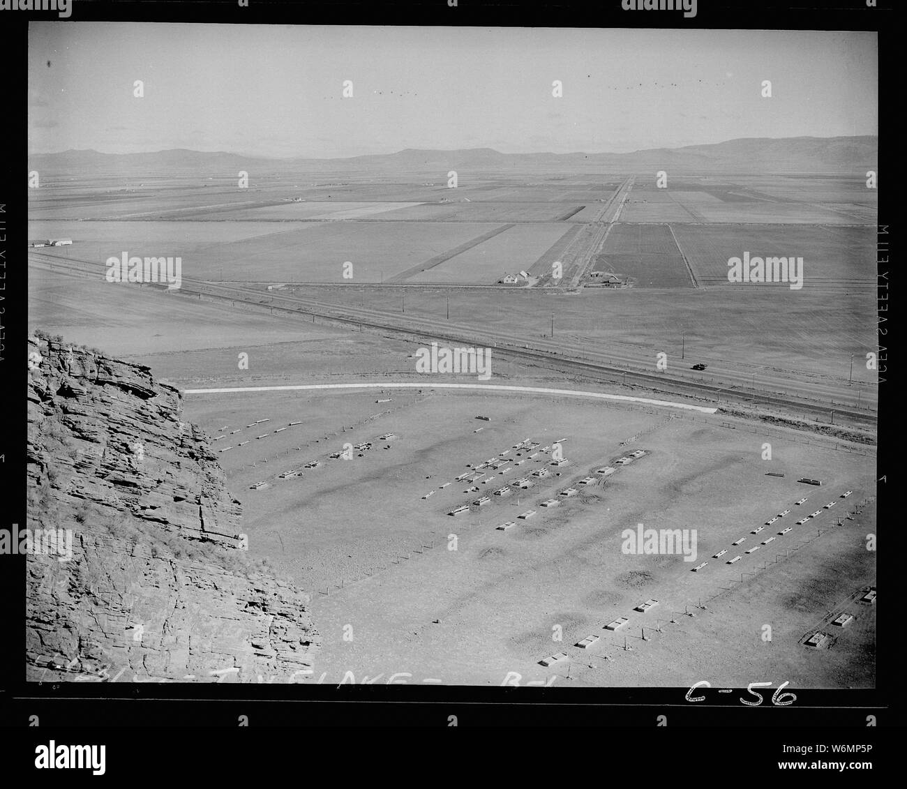 Tule Lake, California. A panoramic view showing site of Tule Lake War ...