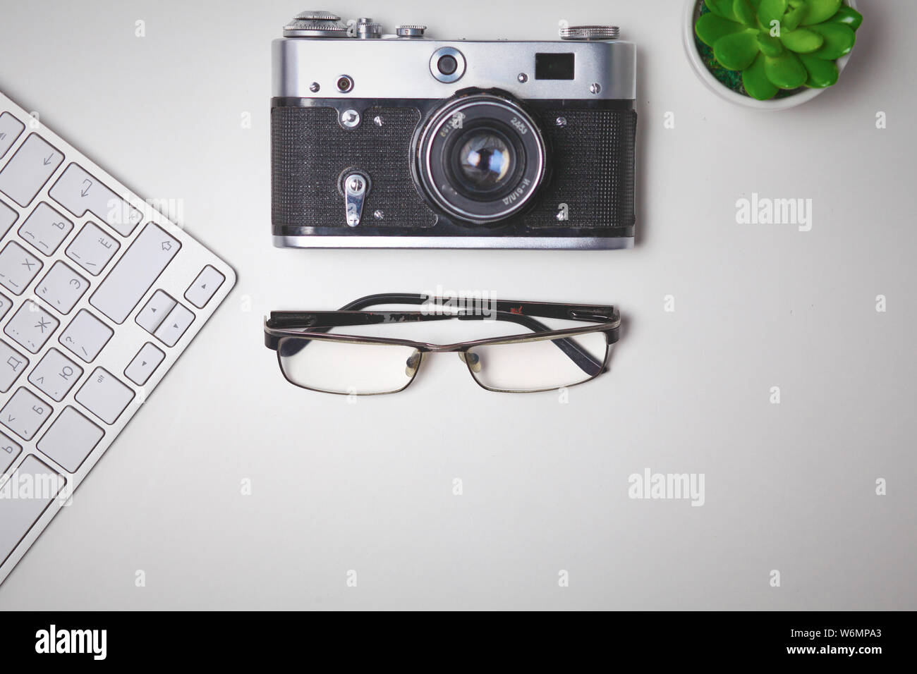 Top view of office graphic design pen mouse with laptop wireles Stock ...