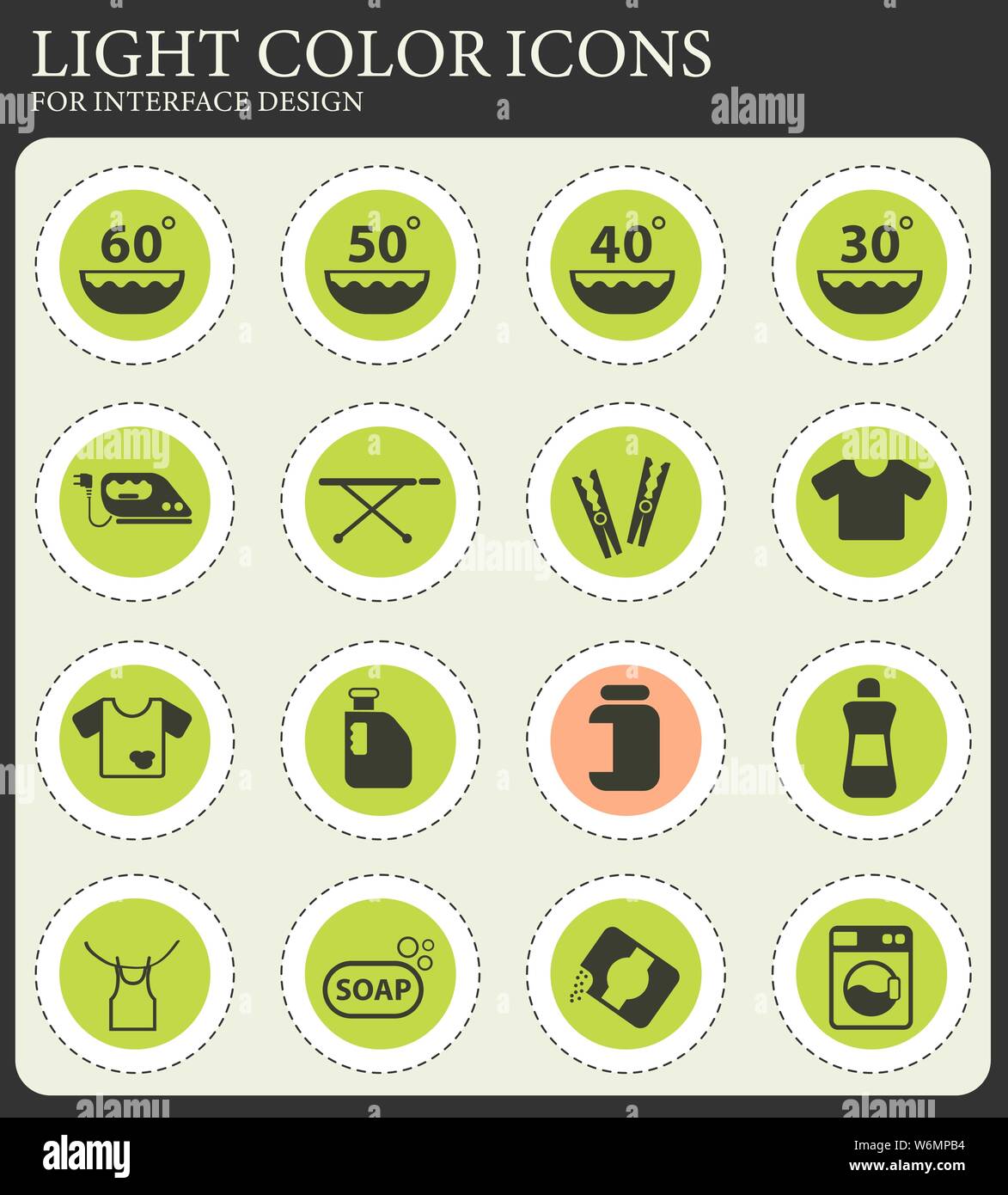 laundry vector icons for web and user interface design Stock Vector ...