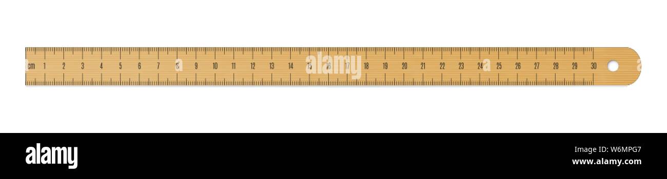 Engineer or architect wooden drafting ruler with a metric units scale ...