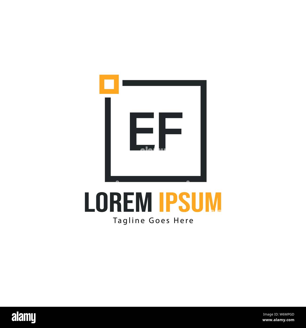 Initial EF logo template with modern frame. Minimalist EF letter logo ...