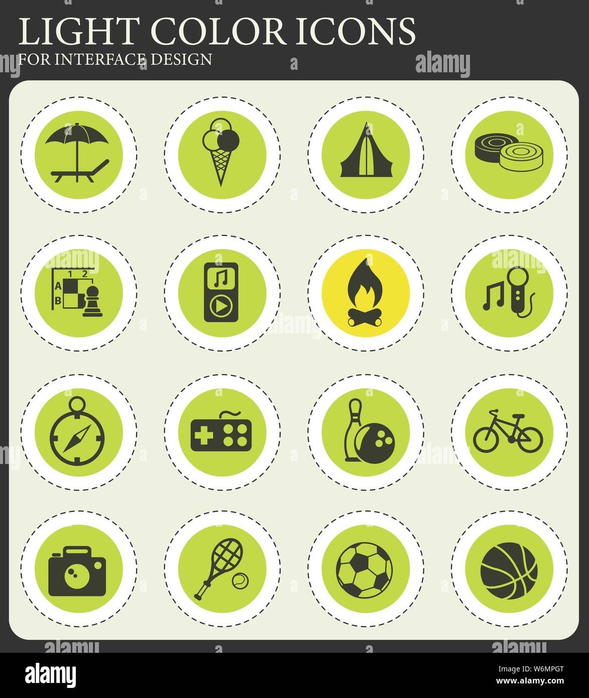 leisure vector icons for web and user interface design Stock Vector ...
