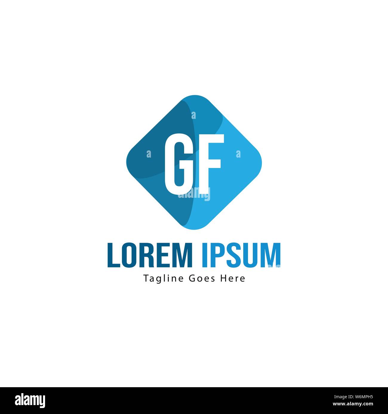 Initial GF logo template with modern frame. Minimalist GF letter logo ...