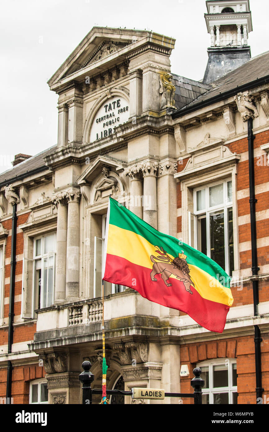 London,UK. 1 August, 2019. Hundreds of protesters marched from Windrush ...