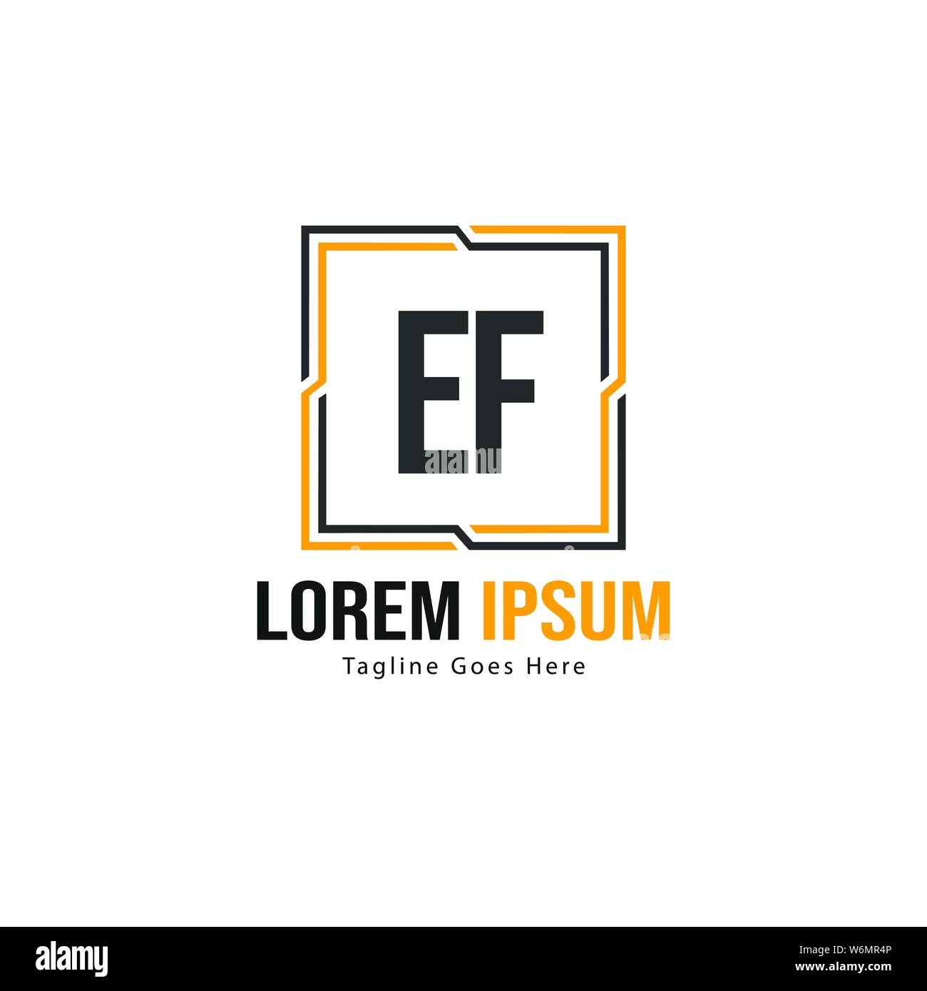 Initial EF logo template with modern frame. Minimalist EF letter logo vector illustration design ...