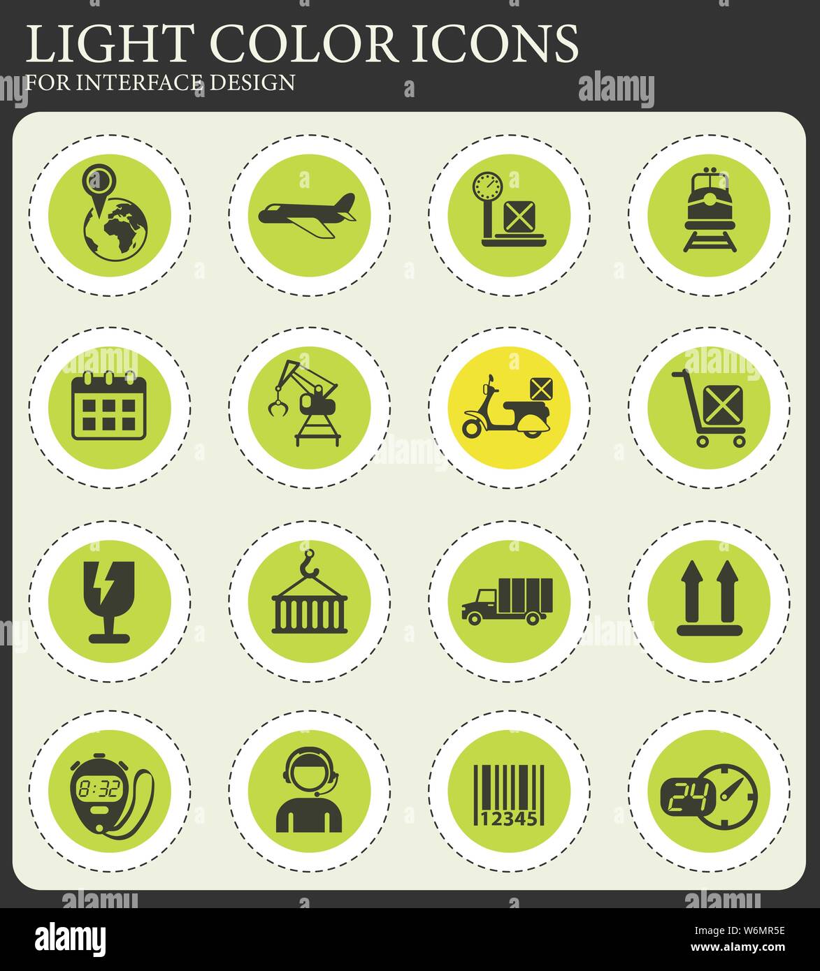 logistic vector icons for web and user interface design Stock Vector ...