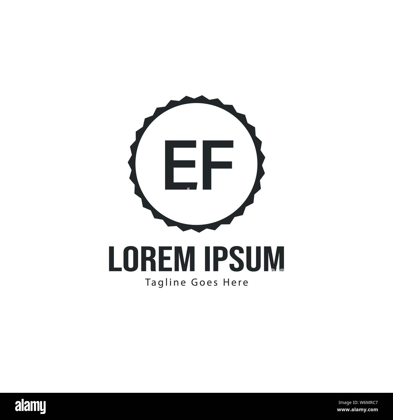 Initial EF logo template with modern frame. Minimalist EF letter logo ...