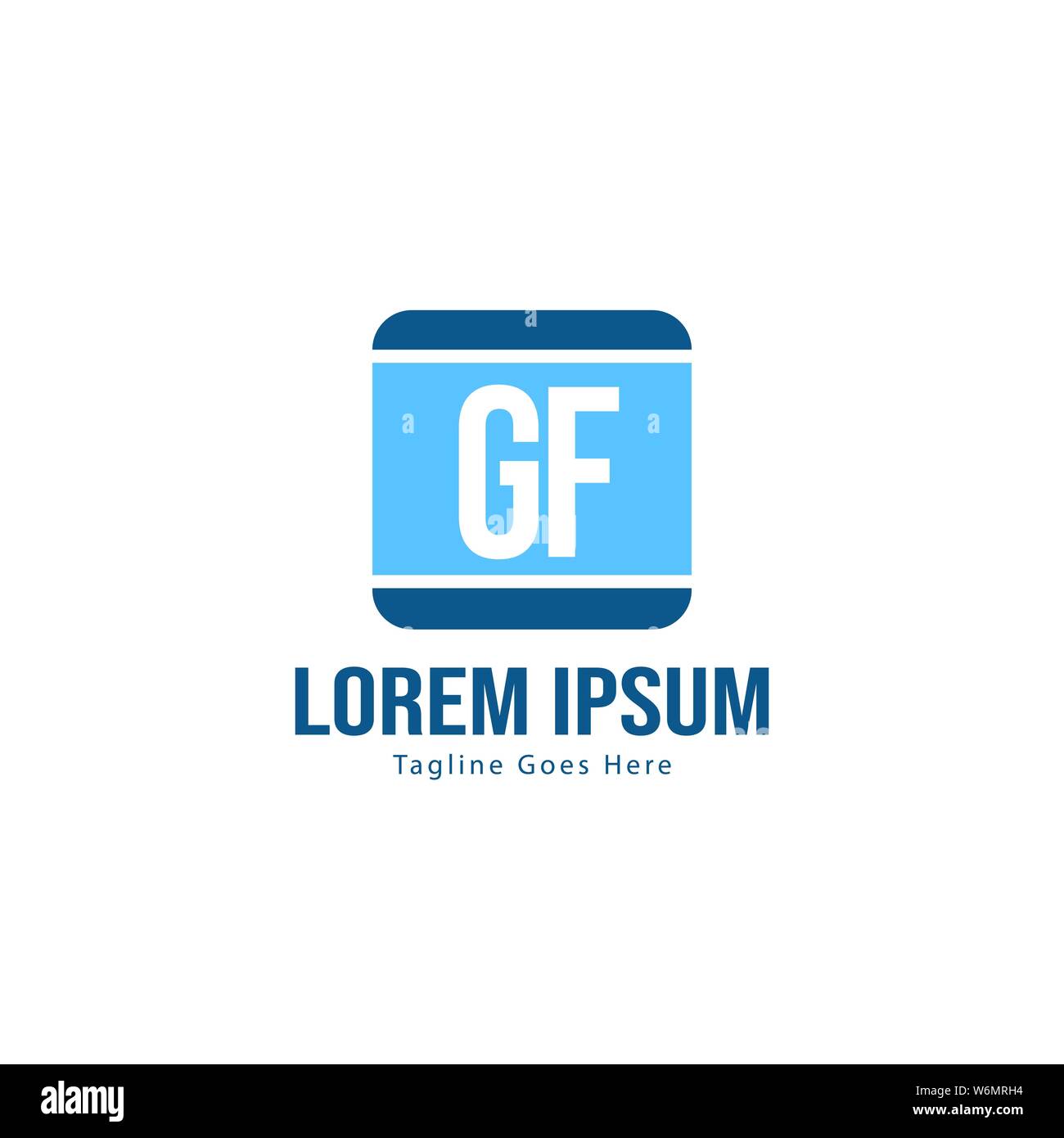 Initial GF logo template with modern frame. Minimalist GF letter logo ...